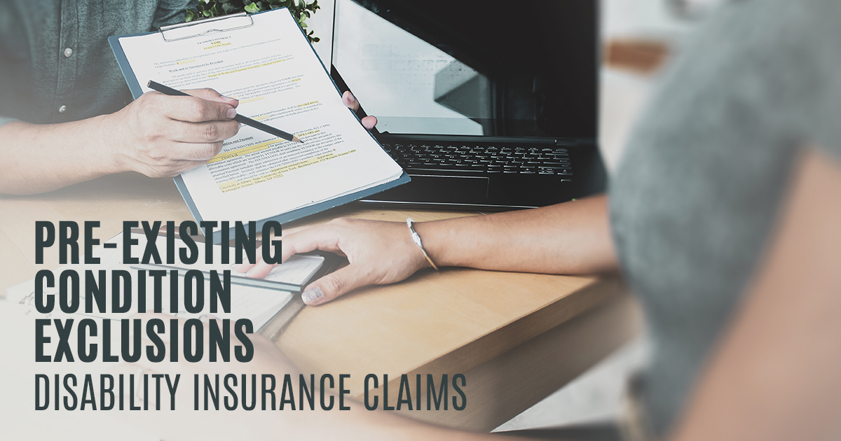 Pre-Existing Condition Exclusions in Disability Insurance Claims